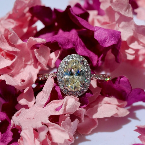 Jewelry | 179 Carat Oval Diamond Helo Ring | Poshmark